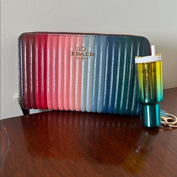 Coach | Bags | Coach Rainbow Stripe Wallet | Poshmark